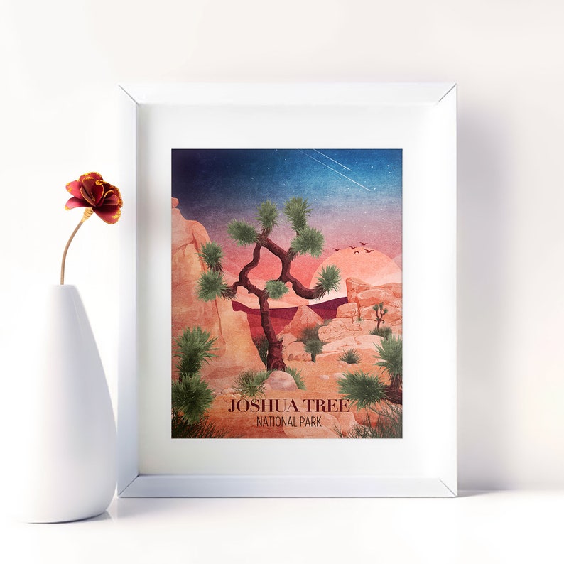 National Park Poster Vintage Joshua Tree National Park Print | Etsy
