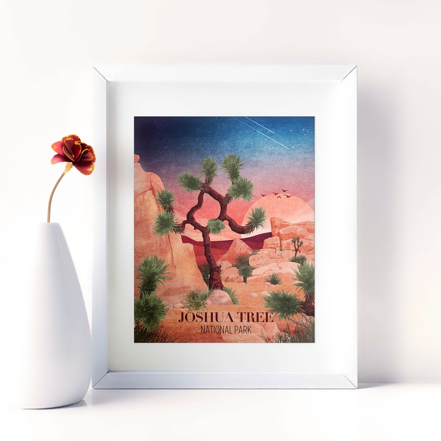 National Park Poster Vintage Joshua Tree National Park Print | Etsy