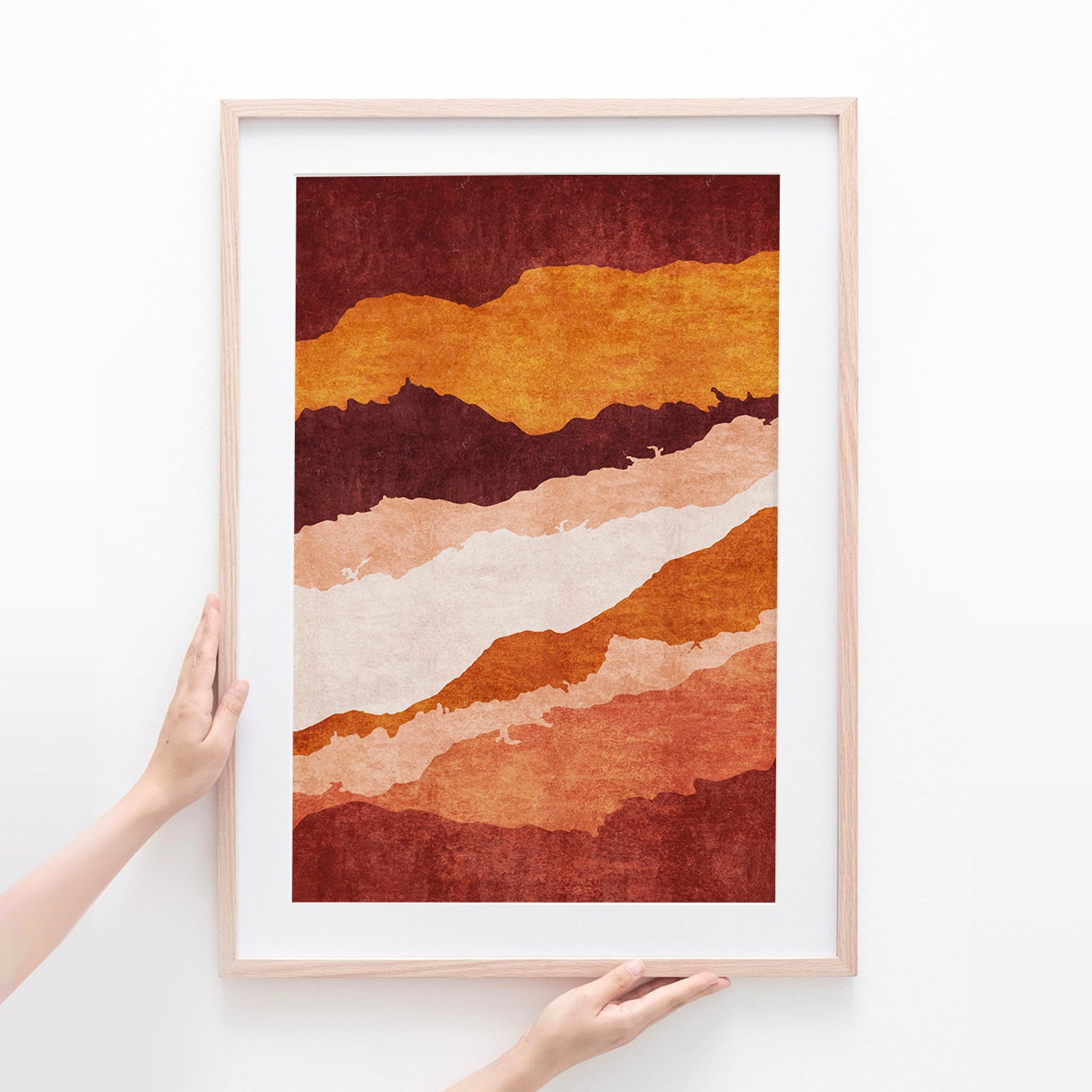 Set of 2 Terracotta Wall Art Large Abstract Wall Art Earth - Etsy