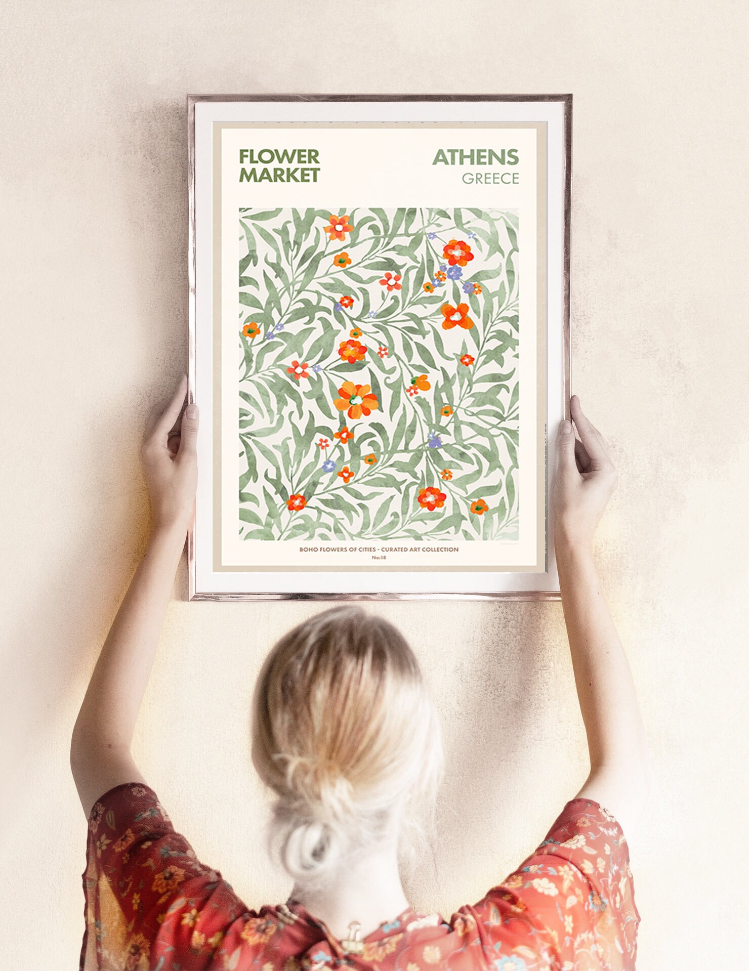 Athens Art Print Flower Market Botanical Poster Flower | Etsy