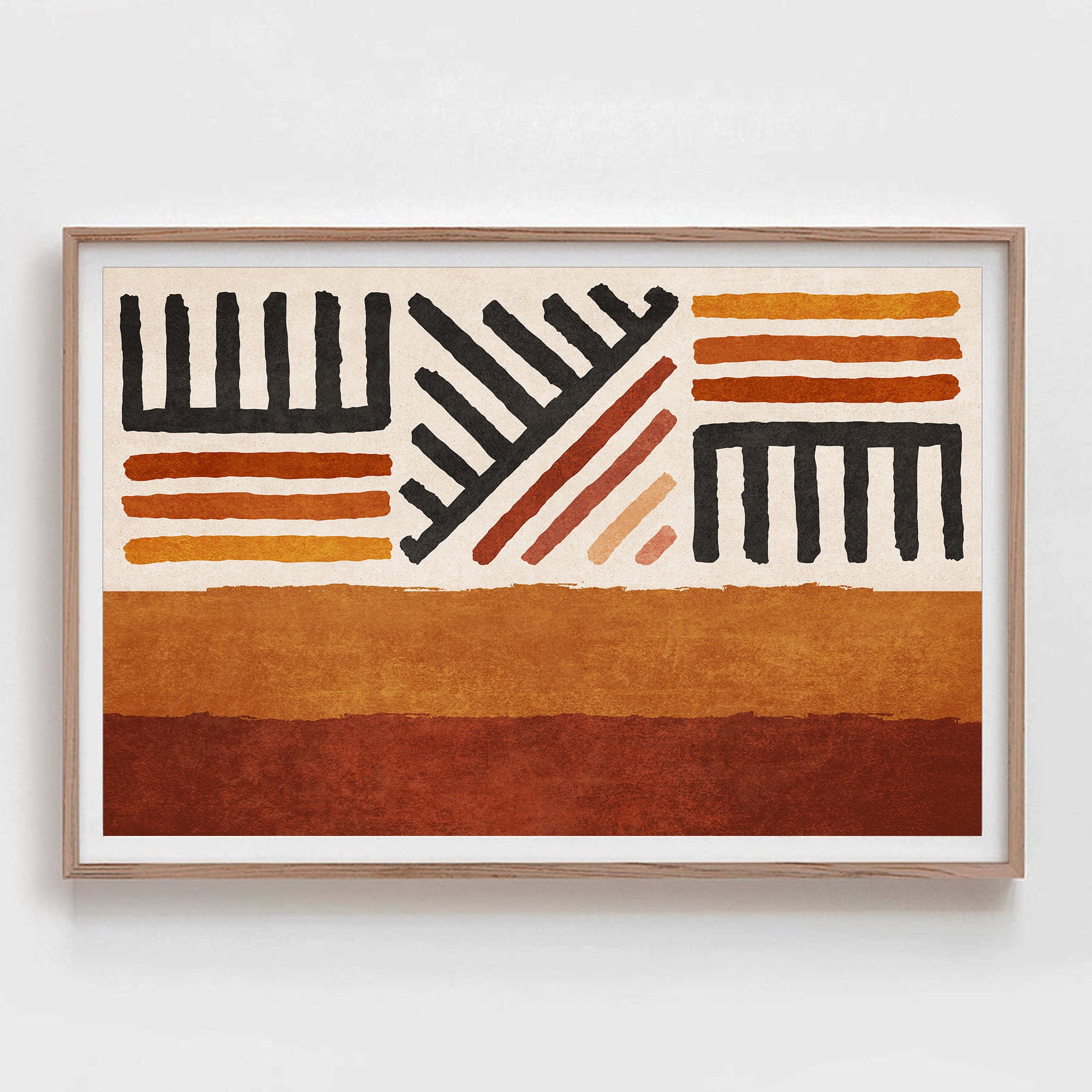 Abstract Art Print Horizontal Living Room Wall Art Neutral | Etsy