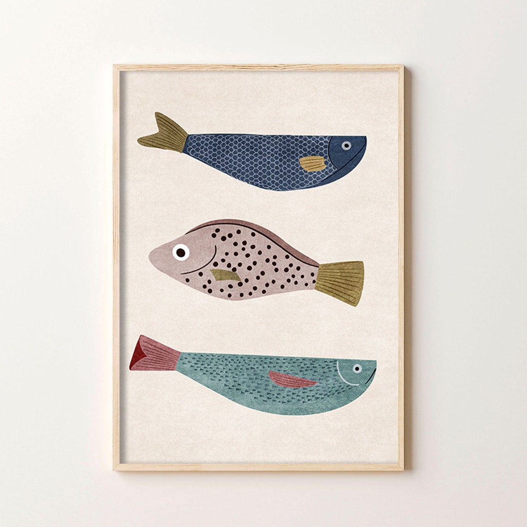 Ocean Life, Fish Digital Print, Nursery Decor, Baby Wall Art, Fish ...