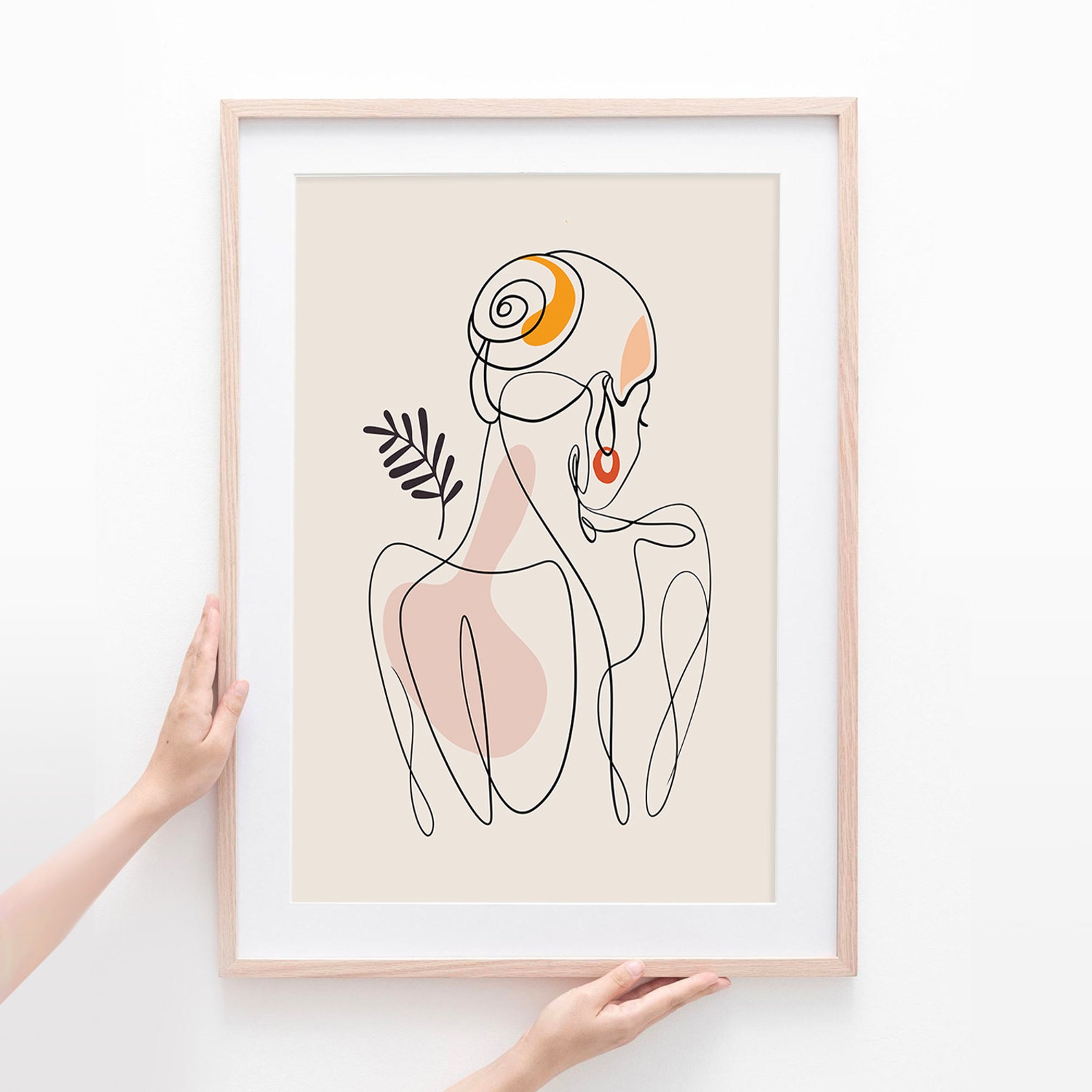 Female Line Drawing Modern Minimalist Classy Elegant Abstract | Etsy