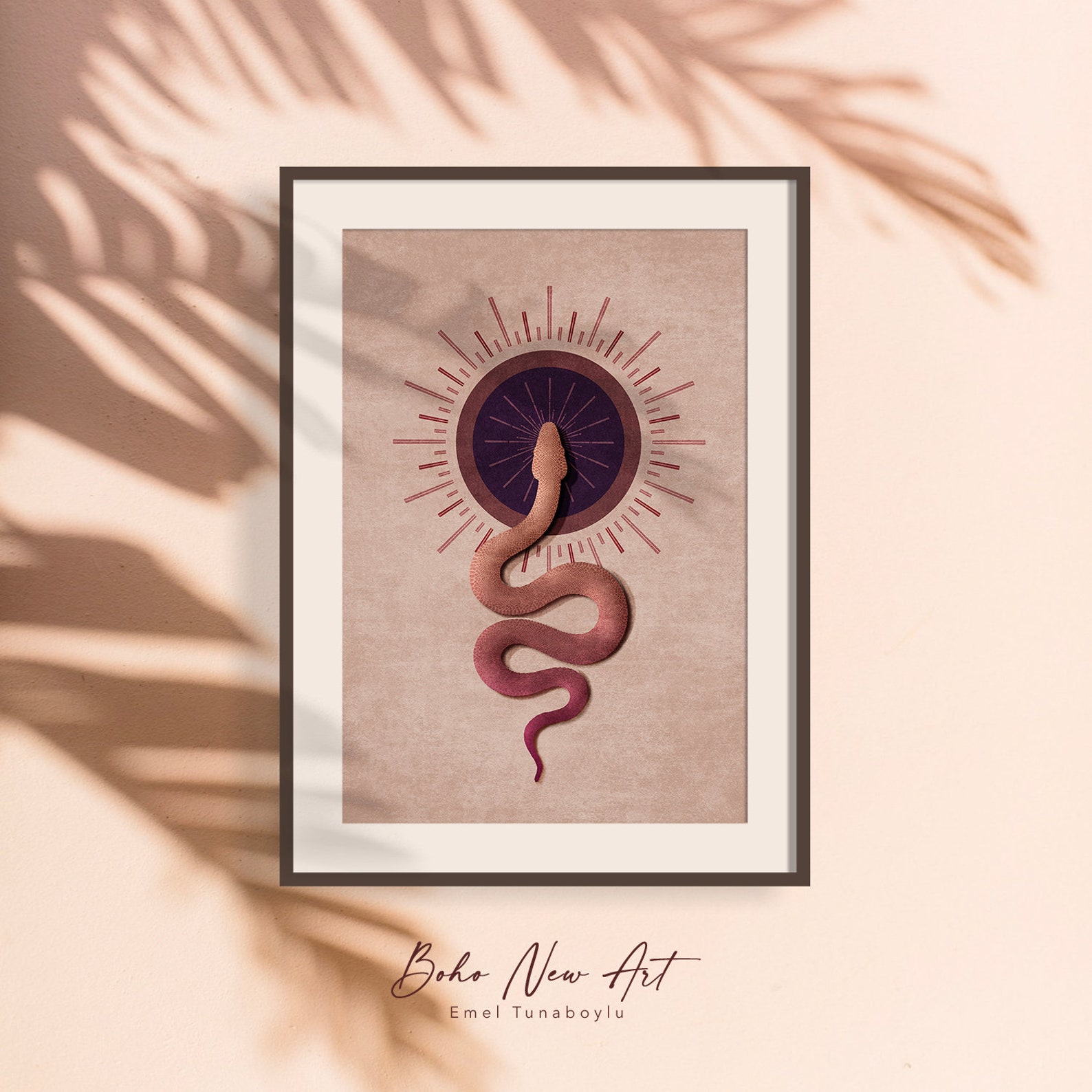 Snake Art Print. Abstract Serpent Art Poster. Healing Sun - Etsy
