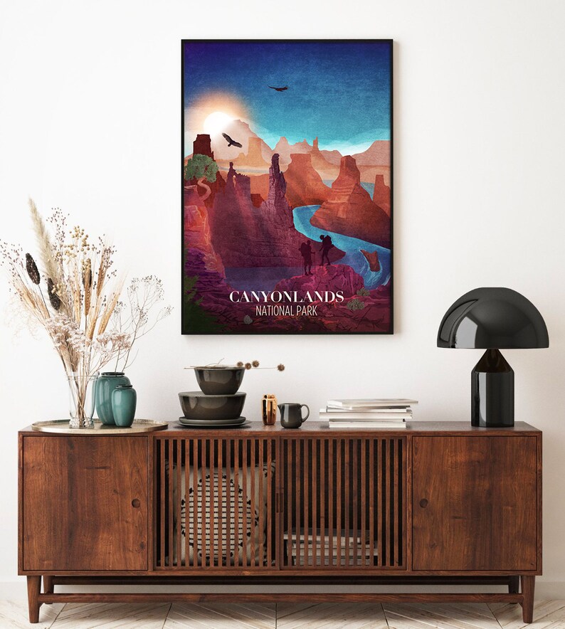 Utah Canyonlands Poster National Park Print Vintage Travel - Etsy