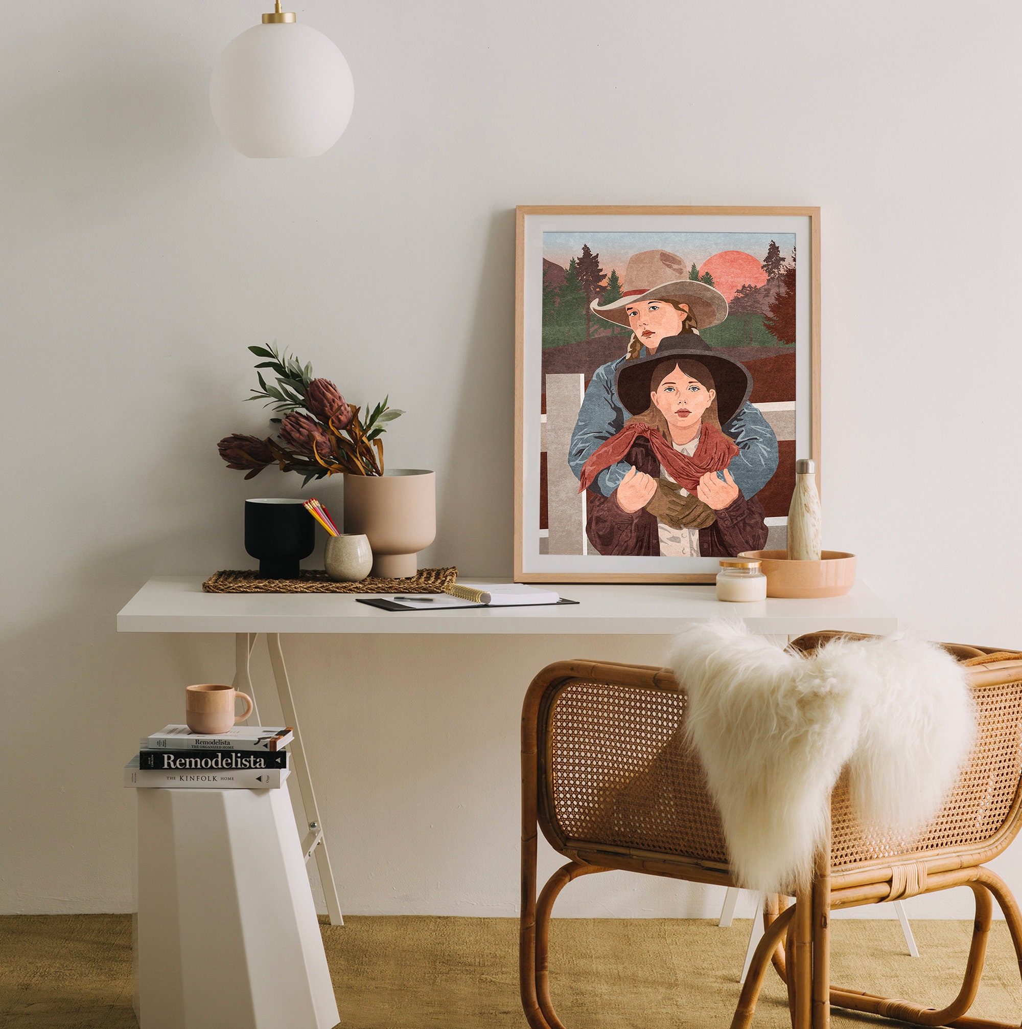 Boho Western Sisters Digital Wall Art Western Wall Decor - Etsy