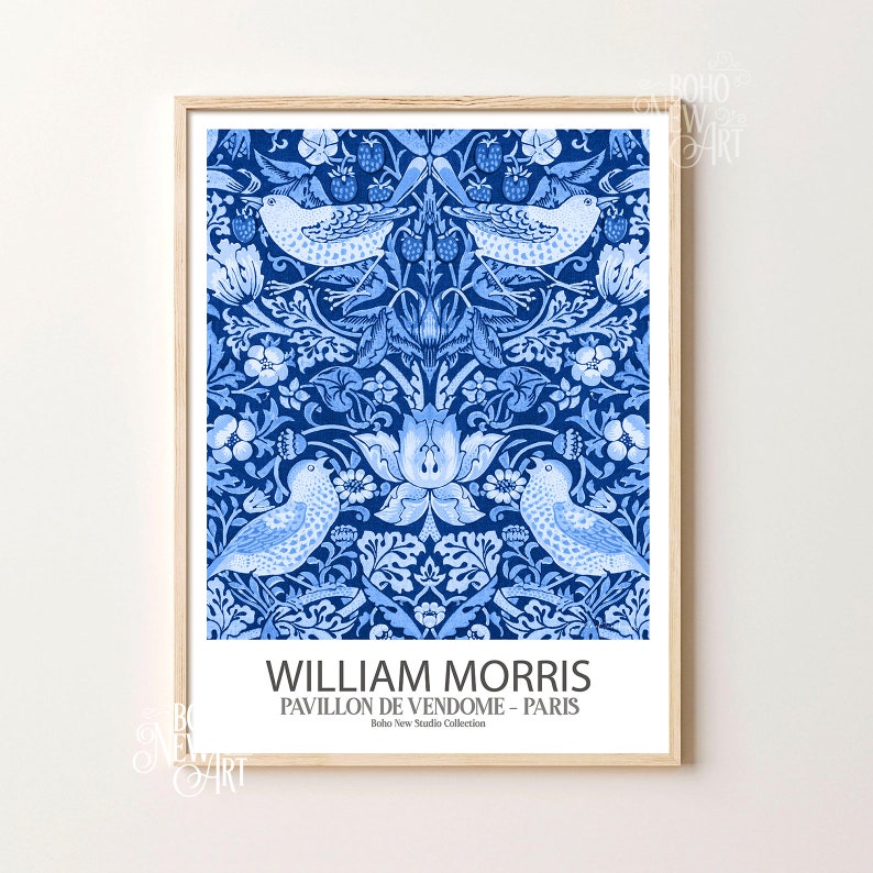 Blue Botanical William Morris Print Exhibition Poster Blue - Etsy