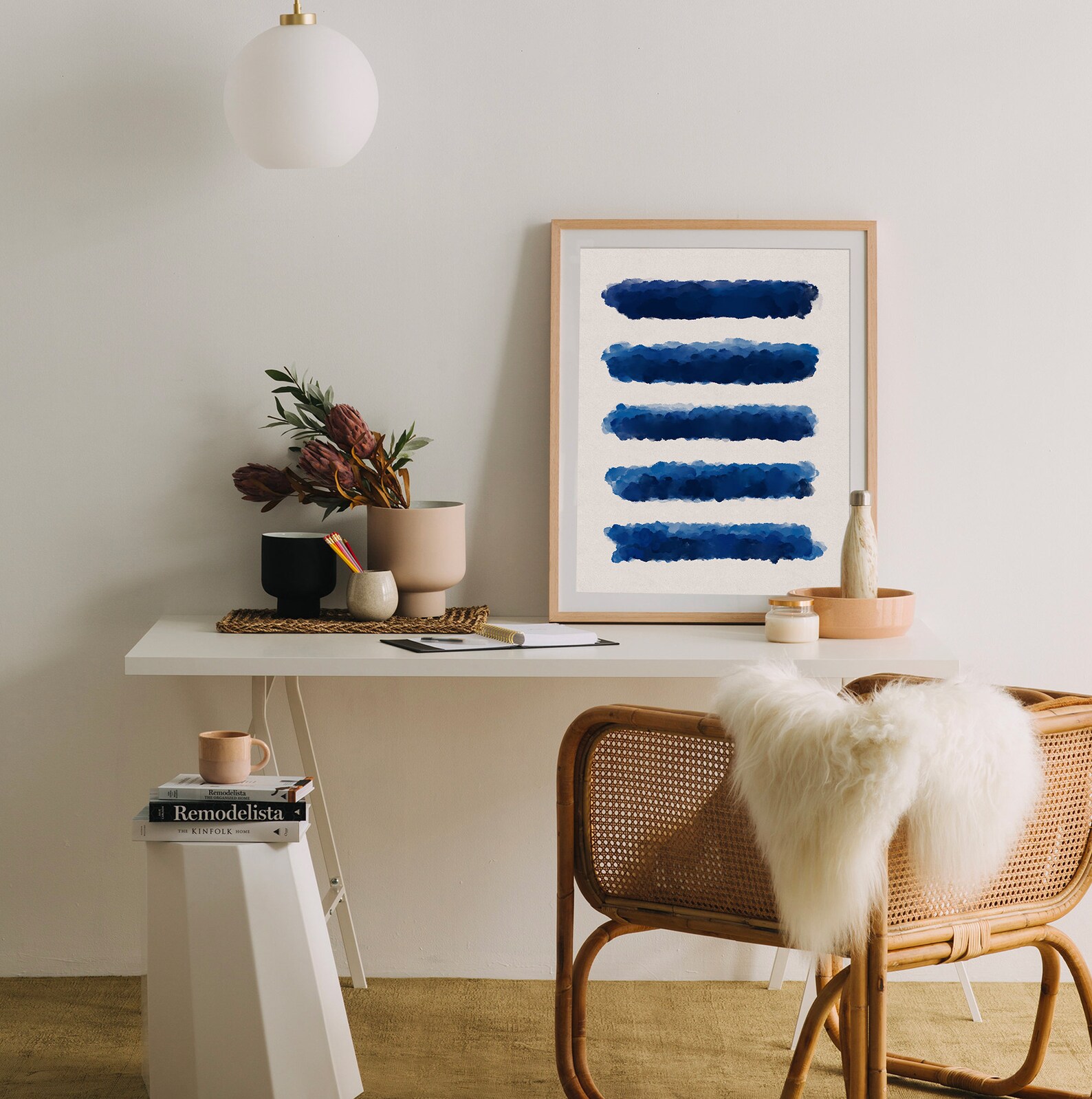 Indigo Abstract Watercolor Prints Set of 3 Blue Wall Art | Etsy