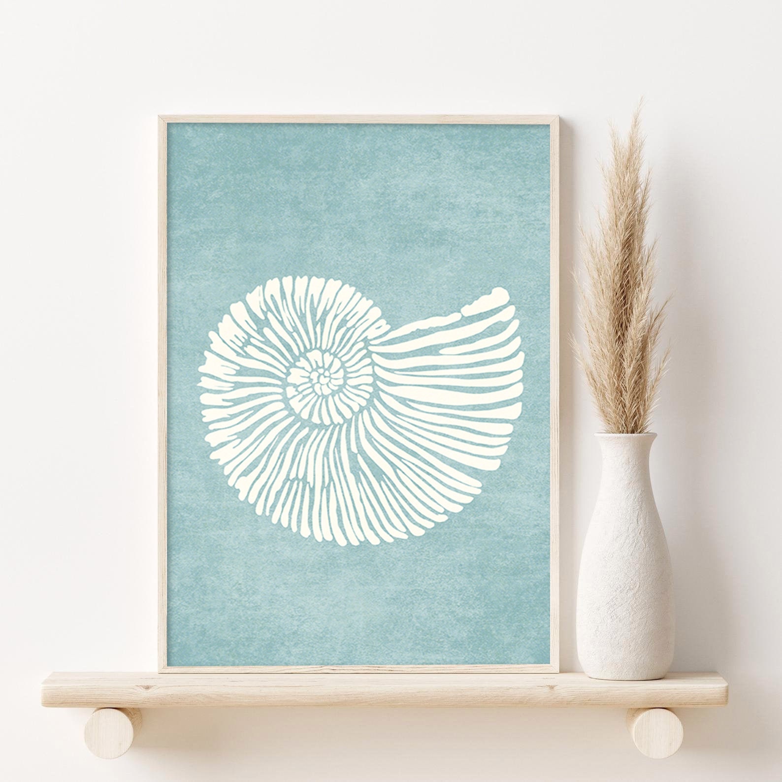 Watercolor Seashell Art Prints, Seashell Painting, Nautical Ocean Wall ...