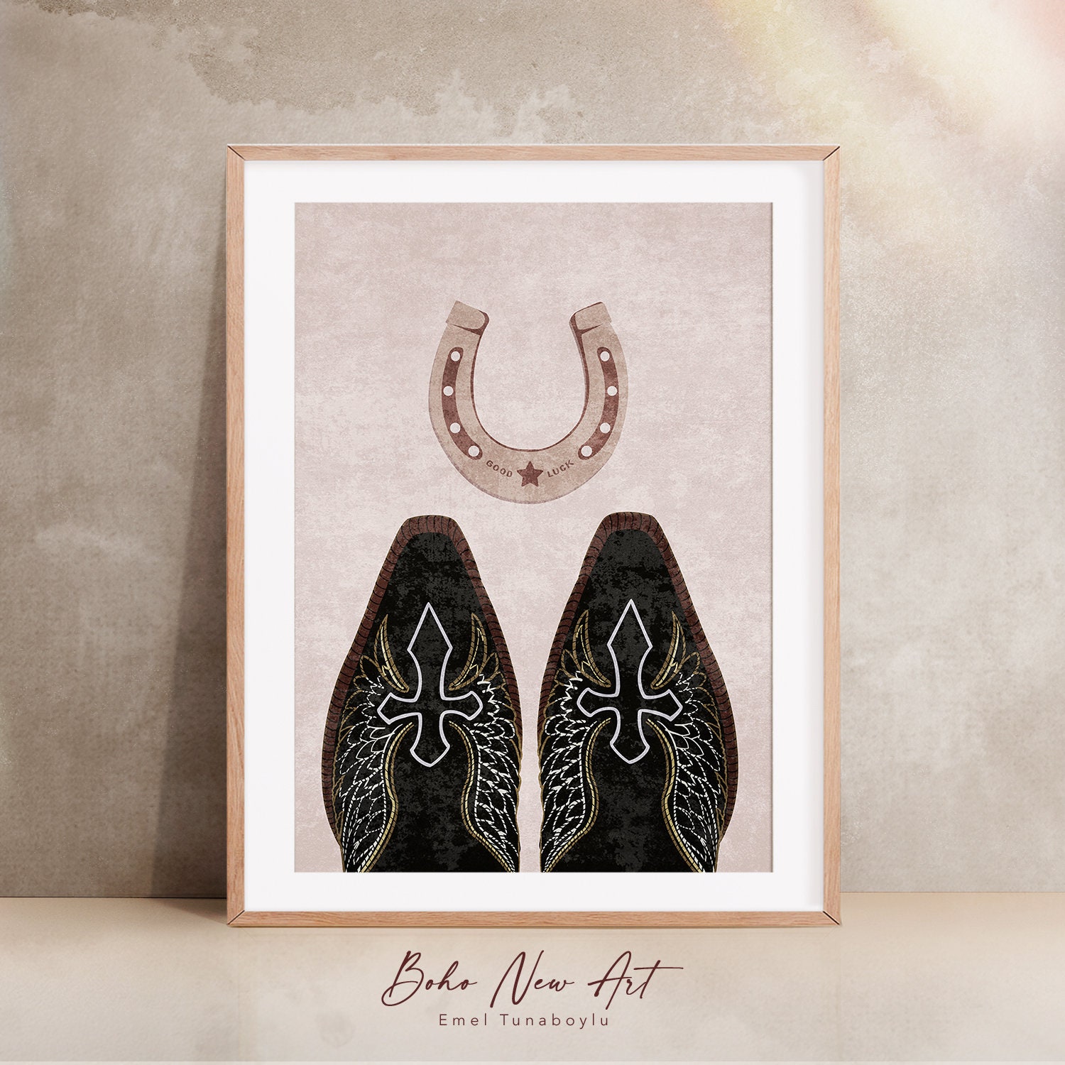 Set of 2 Cowboy and Boots Wall Art Western Wall Art | Etsy