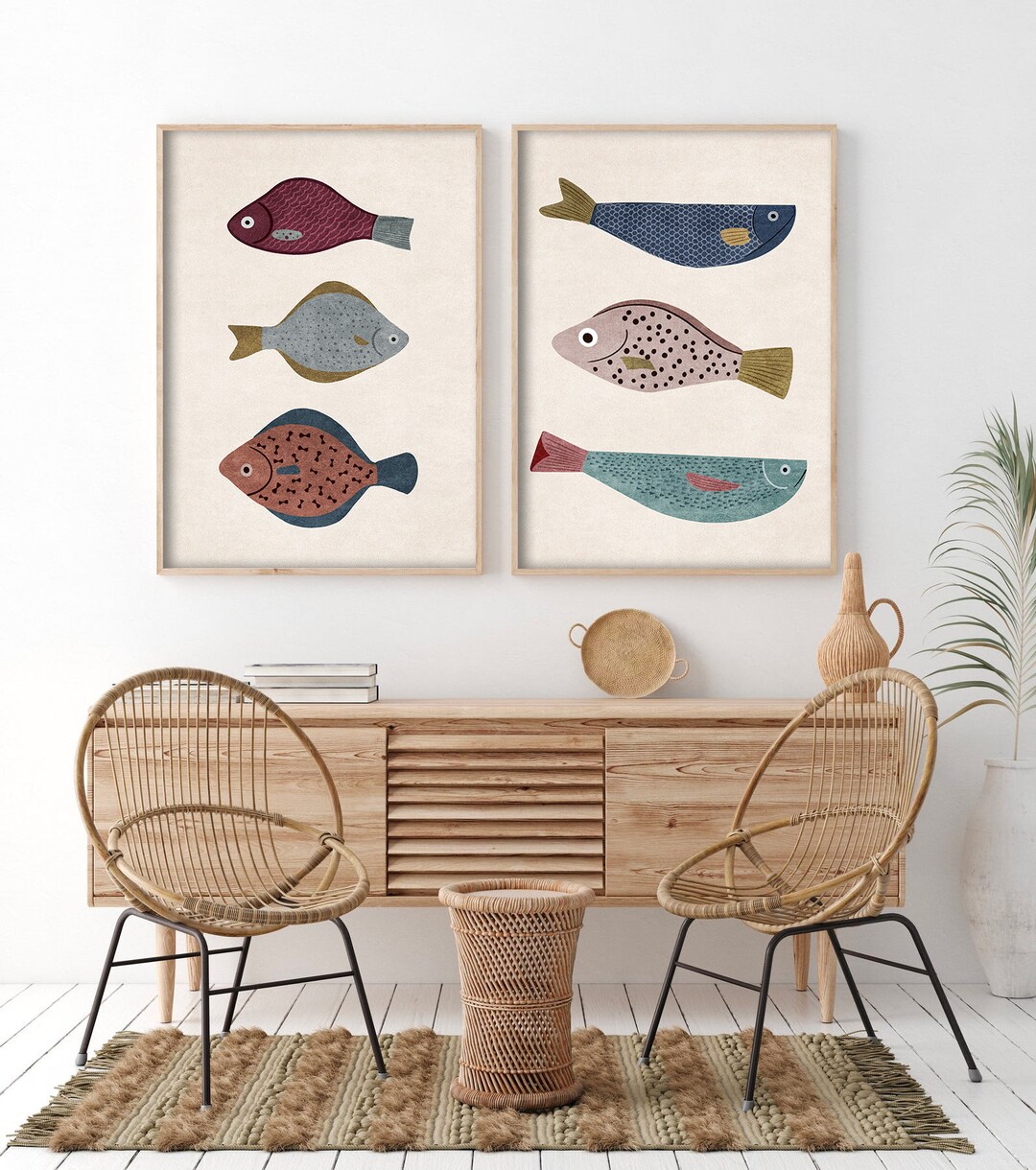 2 Set of Ocean Life, Fish Digital Print, Nursery Decor, Baby Wallart ...