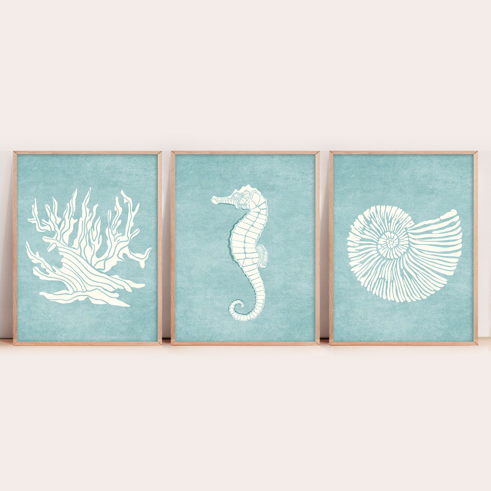 Watercolor Seashell Art Prints, Seashell Painting, Nautical Ocean Wall ...