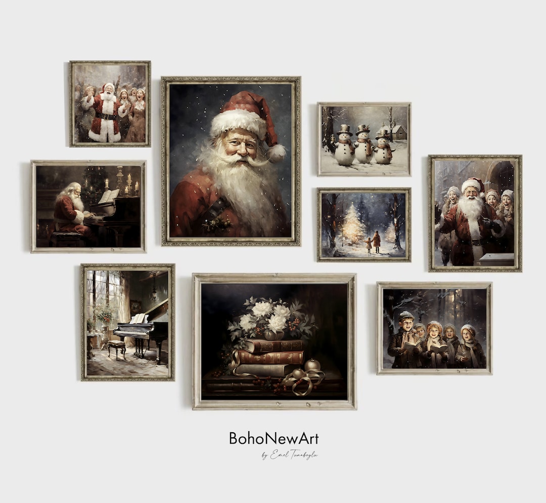 Christmas Poster, Printable Christmas Gallery Wall Art Set, Vintage ...