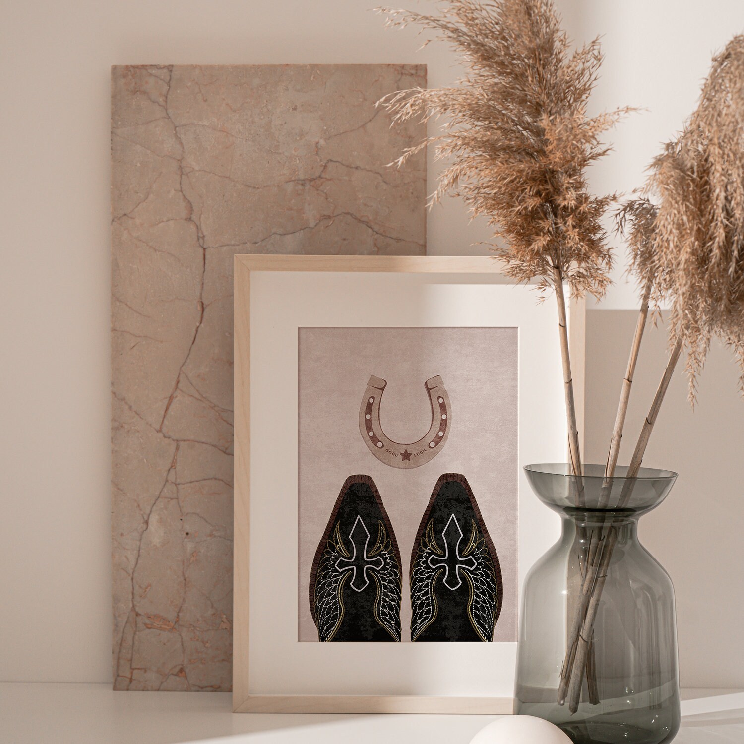 Set of 2 Cowboy and Boots Wall Art Western Wall Art | Etsy