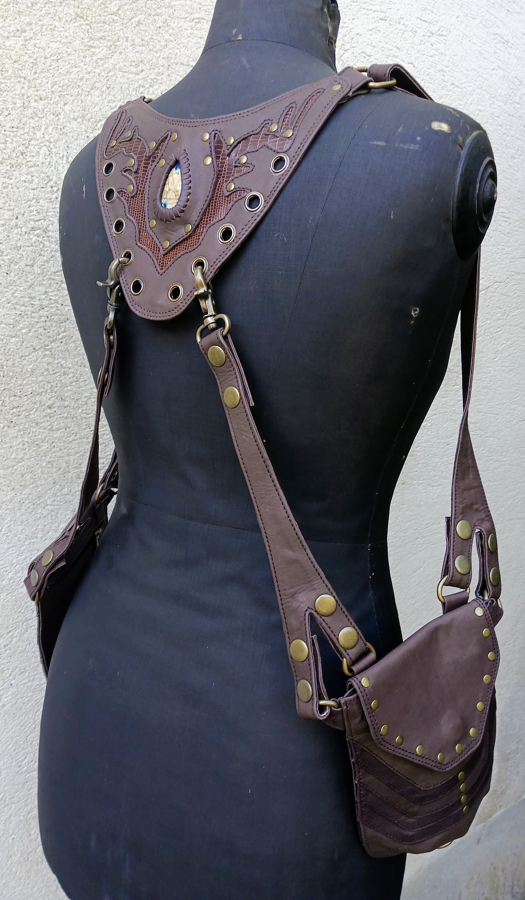 Dark Brown Leather Holster Jacket Shoulder Bag Holster - Etsy