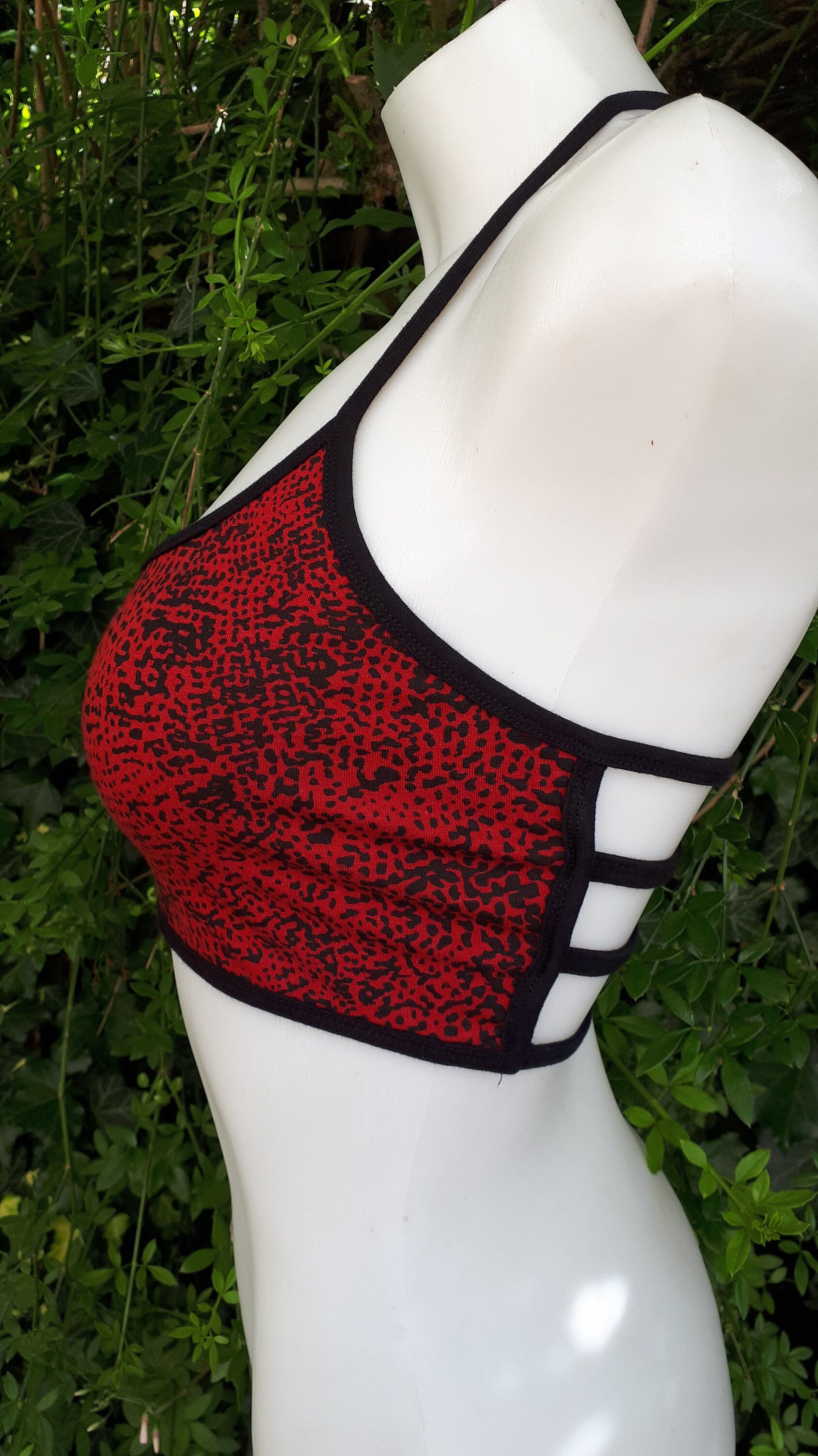 Blue Leopard Print Cotton and Lycra Bra Halter Top Bralet - Etsy