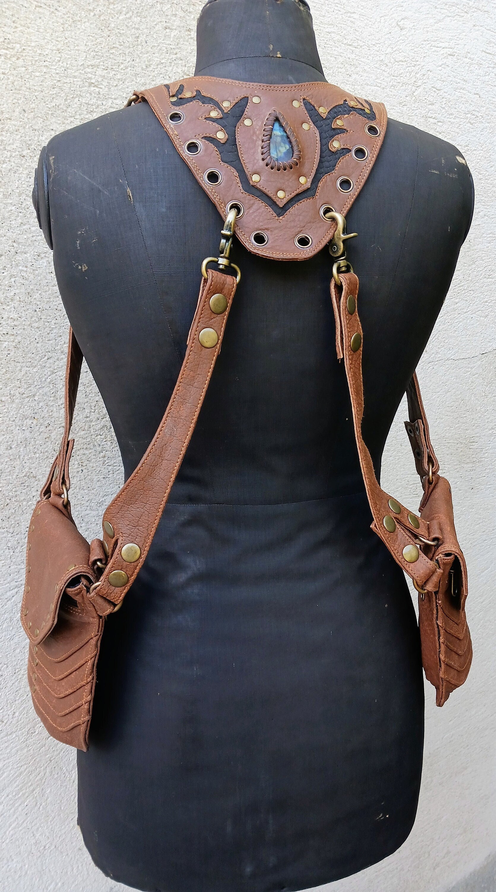 Brown Leather Holster Jacket Shoulder Bag Holster Double - Etsy