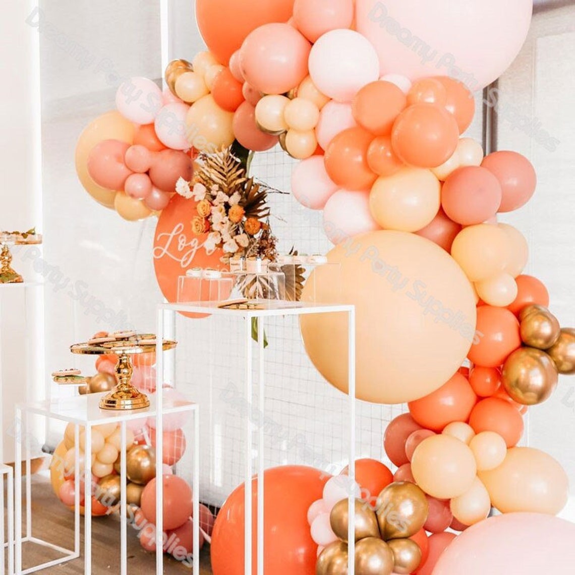 131pcs Feliz cumpleaños Globos naranjas Garland Arch Blush - Etsy España