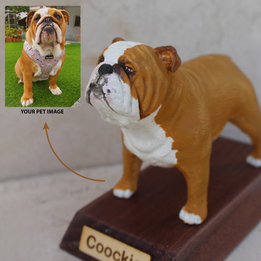 Personalized 3D Dog Sculpture - Custom Resin Pet Statue, Wooden Base - Etsy