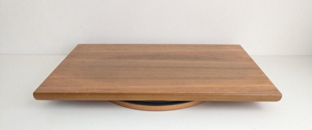 Vintage Lazy Susan Nathan the Master Craftsman Wooden Rectangle 30cm X ...