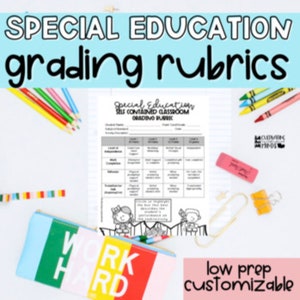 Easy Grading Rubric Special Education Special Needs Grading Scale for ...