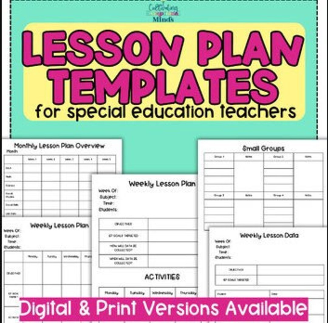 Special Education Lesson Plan Template Special Education Lesson Plans