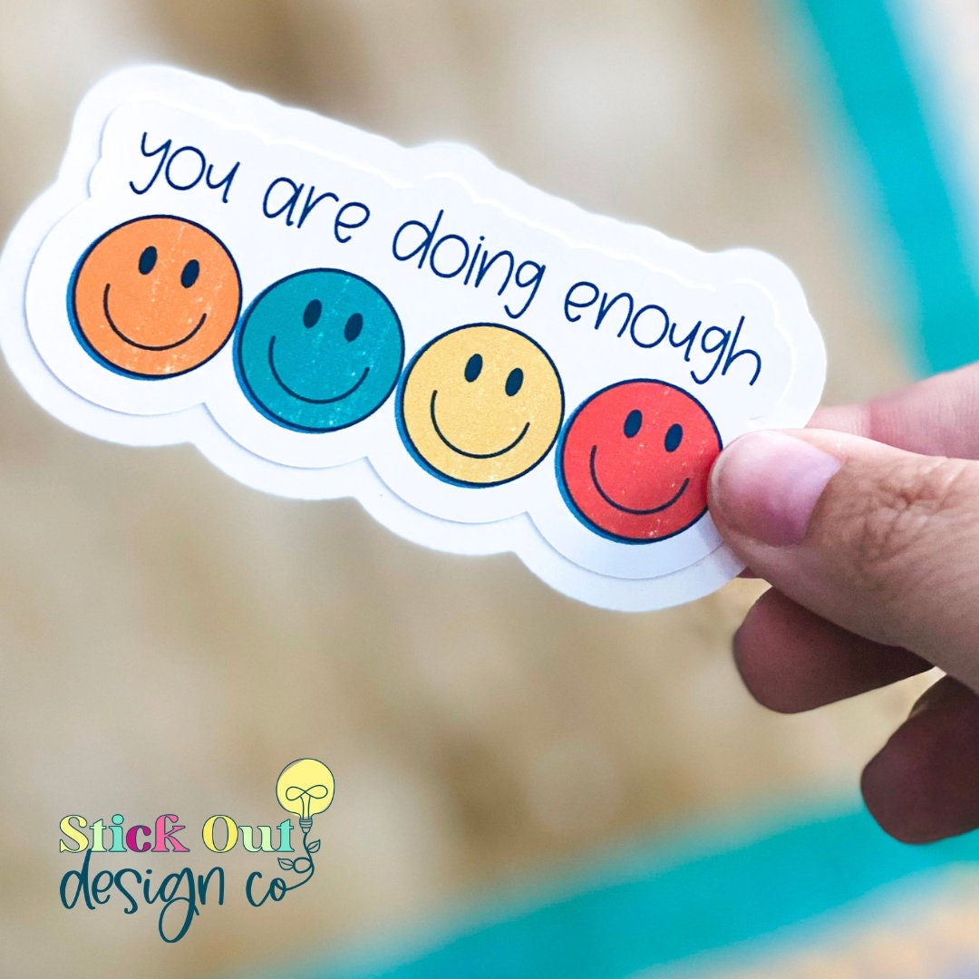 Smiley Face You Are Doing Enough | Sped| Laptop Sticker | Teacher ...