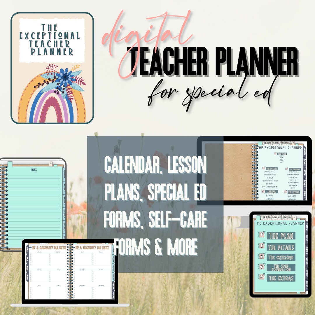 Digital Special Ed Teacher Planner, IEP, Data and Lesson Plan Organizer ...