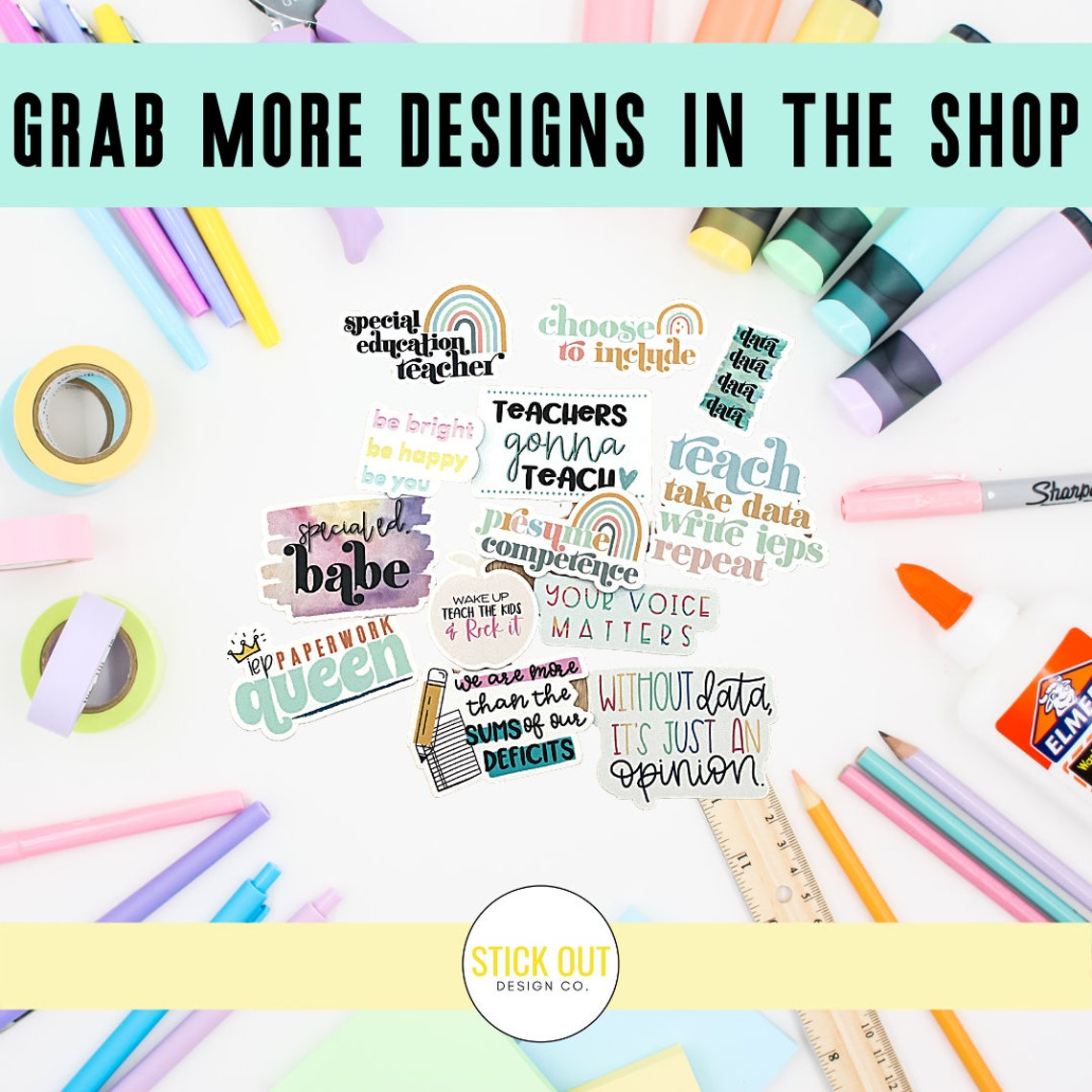 Special Education Teacher Sticker Bundle 5 Pack Teacher | Etsy