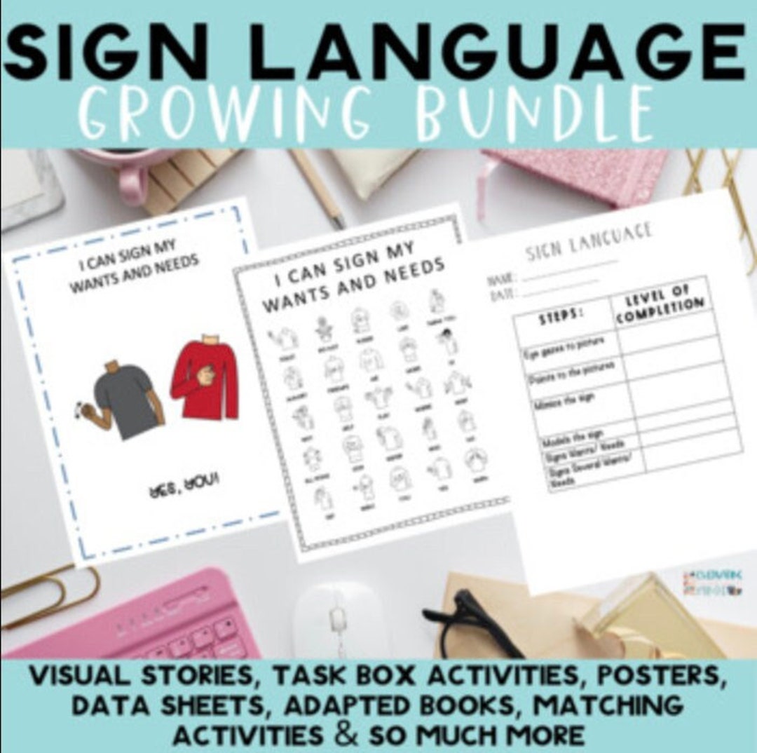 Sign Language Basic Communication Growing Bundle - Etsy