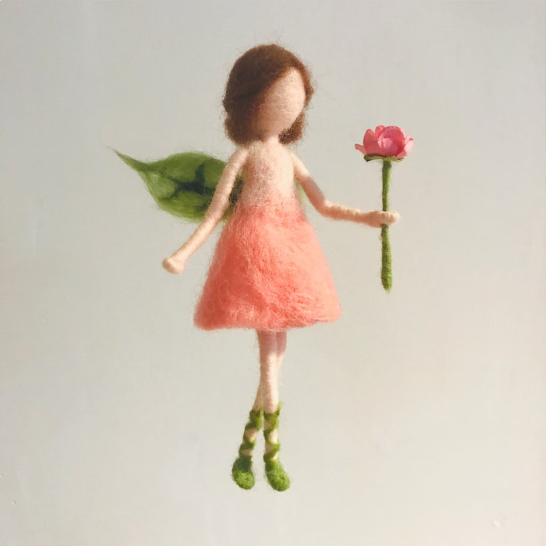 Needle Felted Angel Figure Angel Toy Elf Doll Elf Ornament Rose Girl ...