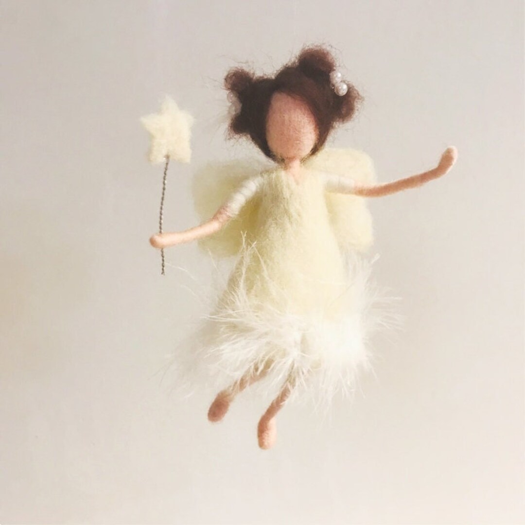Needle Felted Angel Figure Starry Angel With Wing Home Décor Wall Décor ...