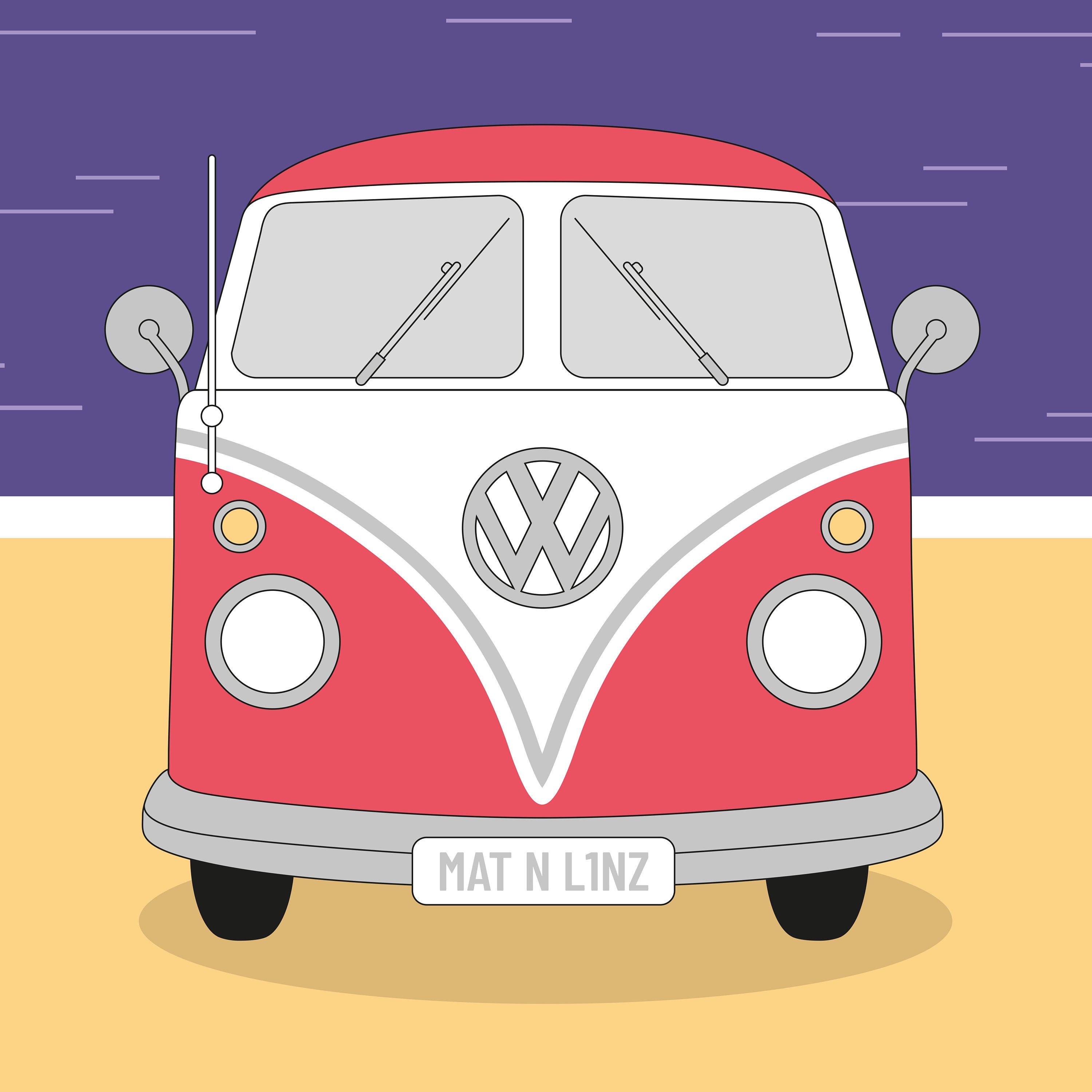 Camper Van Poster Personalised Campervan Gift Sunset Beach - Etsy UK