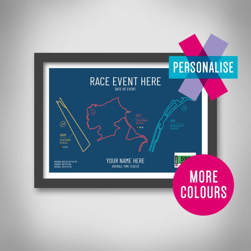 Ironman Map Personalized - Etsy UK