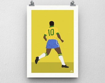 Pele Soccer Print Pele Poster Soccer Art Unframed Football Print Soccer ...