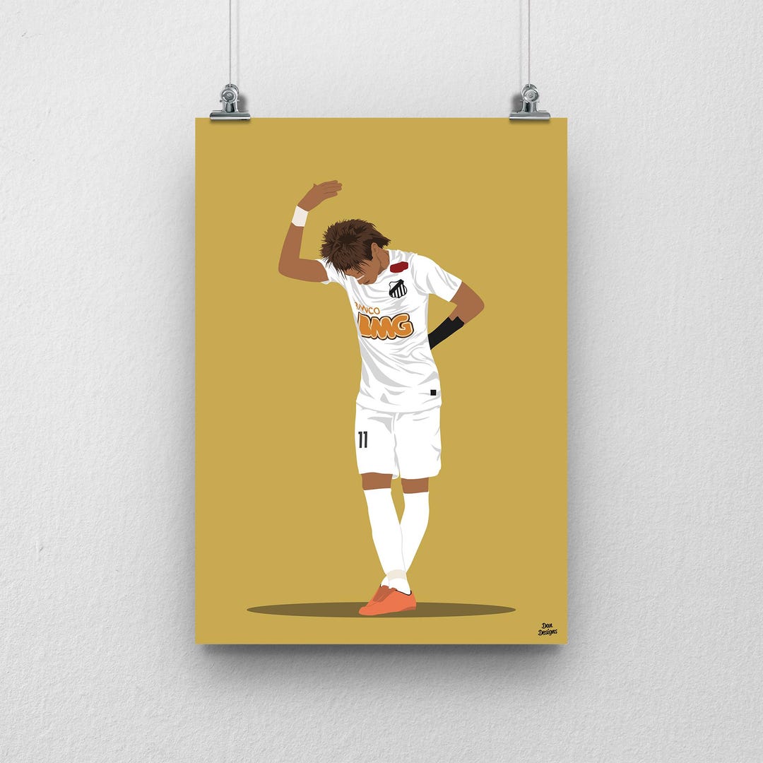 Neymar Jr Poster, Santos Brazil- Football Poster - Etsy