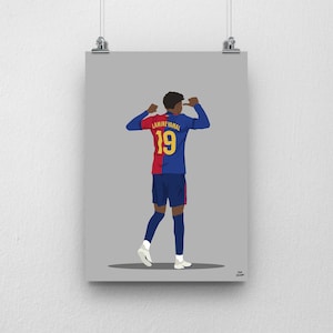 Lamine Yamal Barcelona Poster – Minimalist Football Print, Barca Wall ...