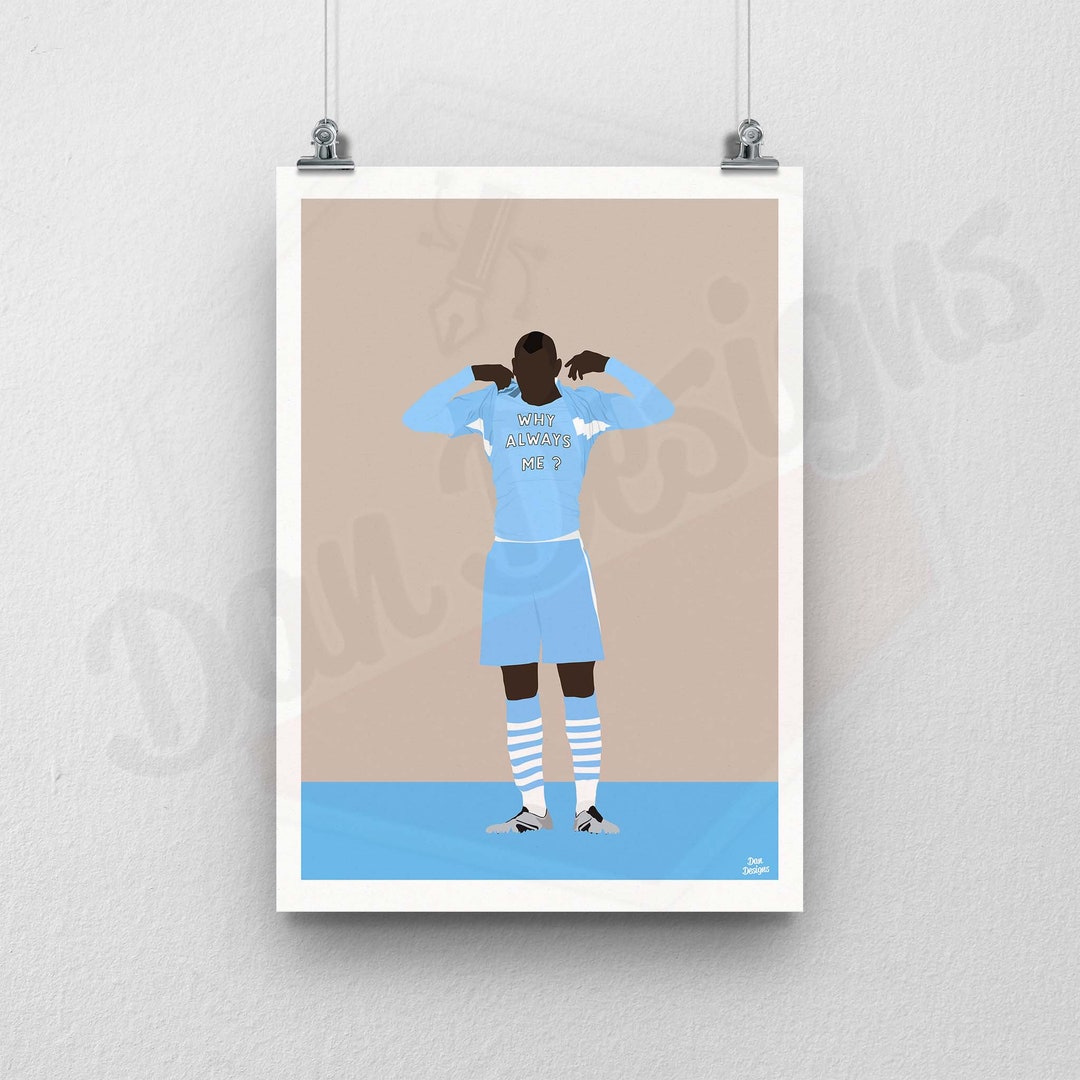 Mario Balotelli Print Man City Football Poster - Etsy