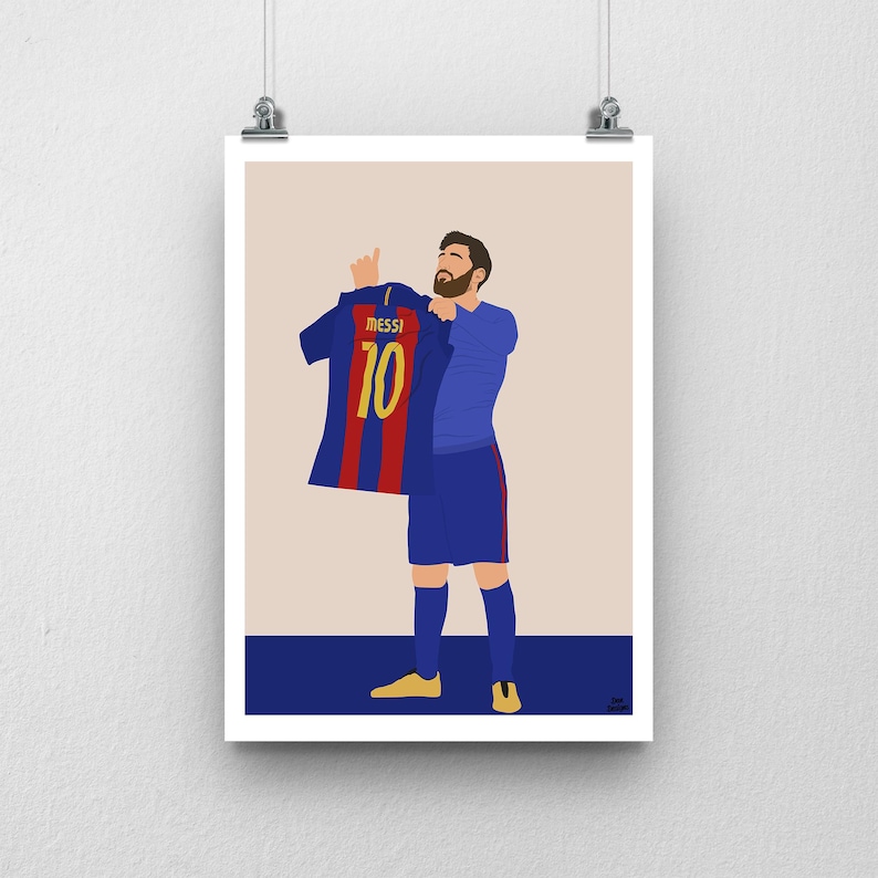 Leo Messi Poster - Barcelona Shirt Football Poster - Etsy