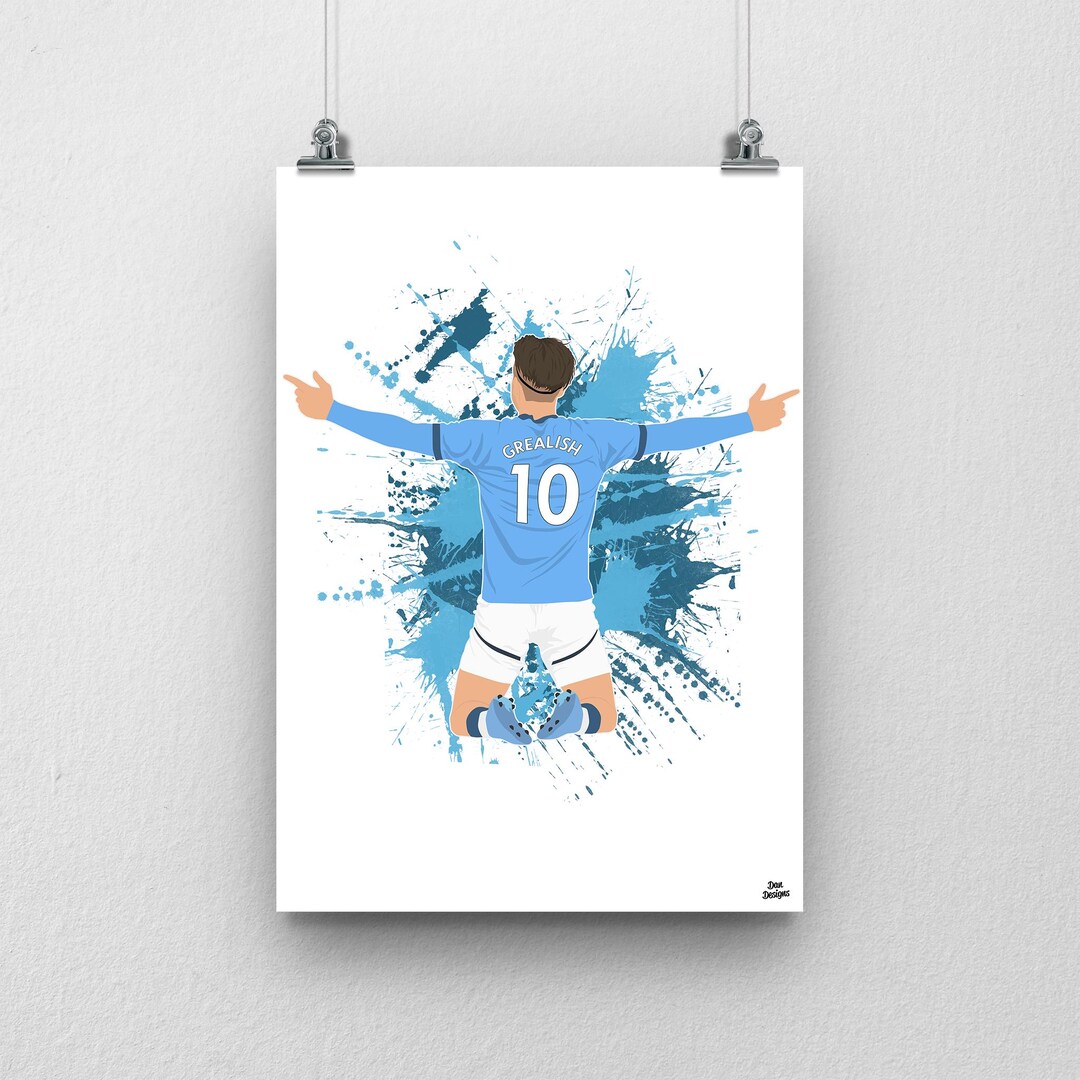 Jack Grealish Manchester City Poster, Football Print, Wall Art - Etsy