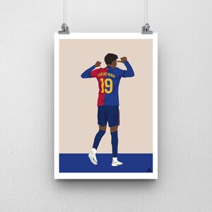 Lamine Yamal Barcelona Poster – Minimalist Football Print, Barca Wall ...