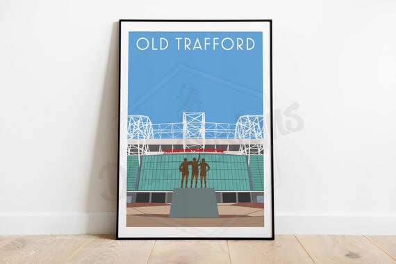 Old Trafford Print Manchester Utd Football Poster | Etsy