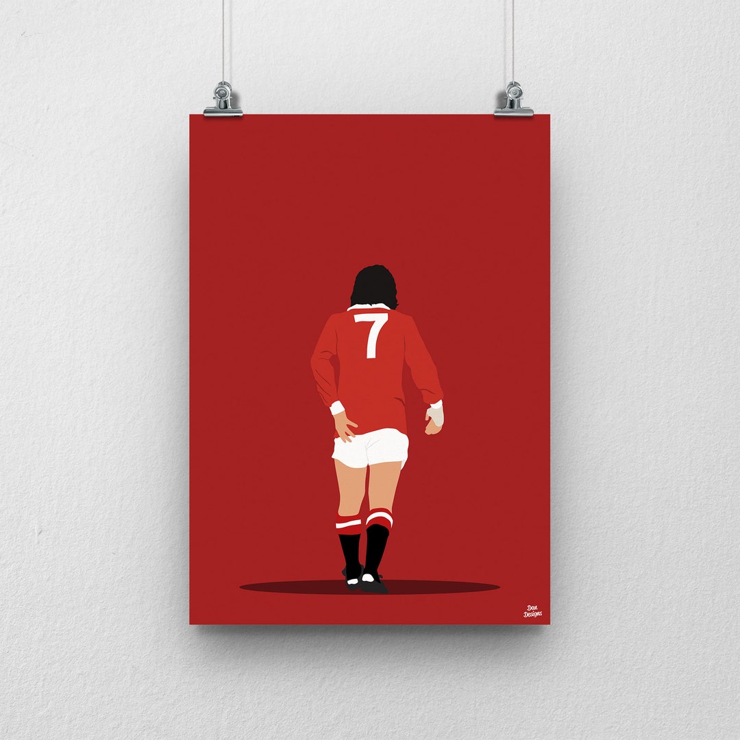George Best Manchester United Poster - Football Poster - Etsy
