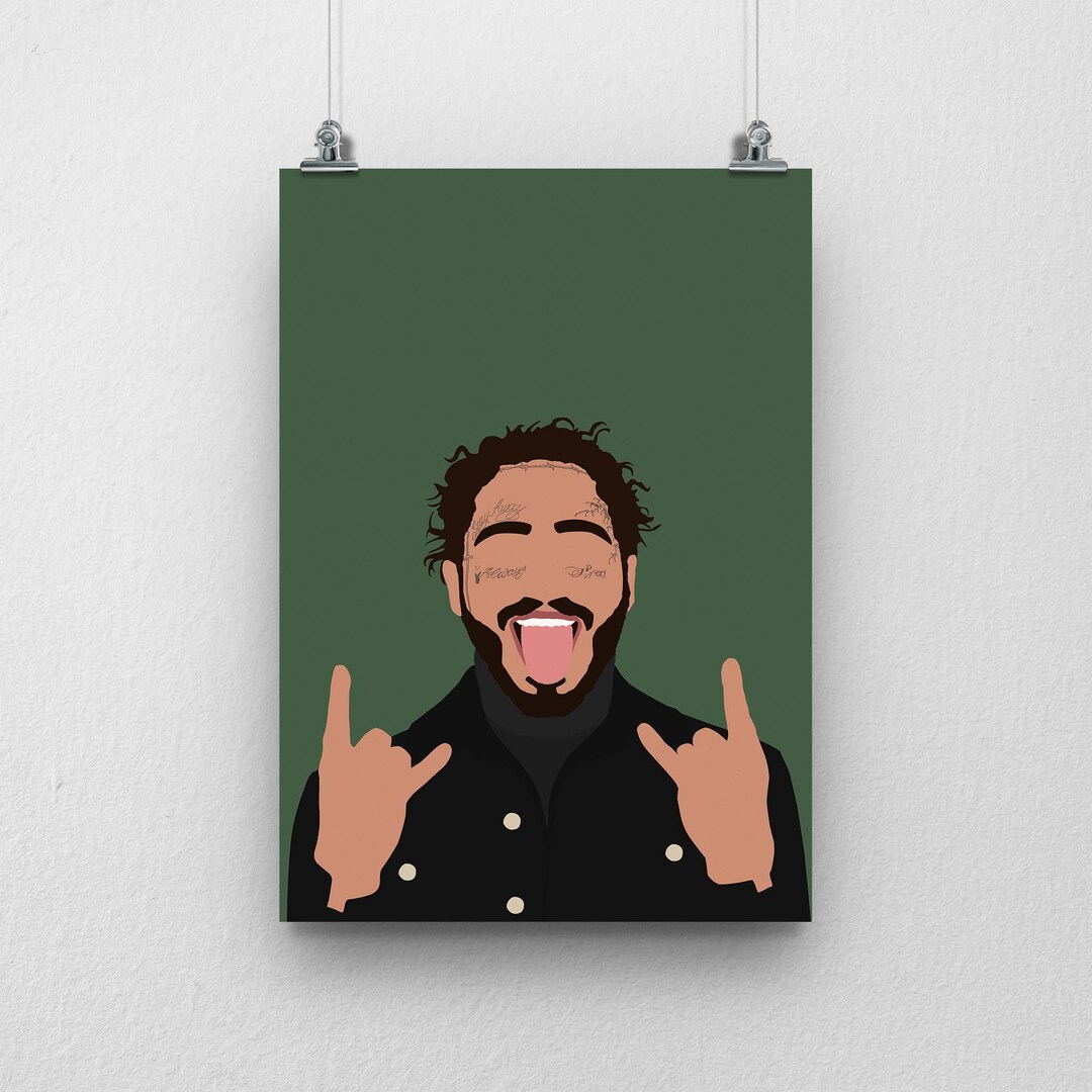 Post Malone Poster Hip Hop Rap Music A3, A4 Physical Poster Design ...