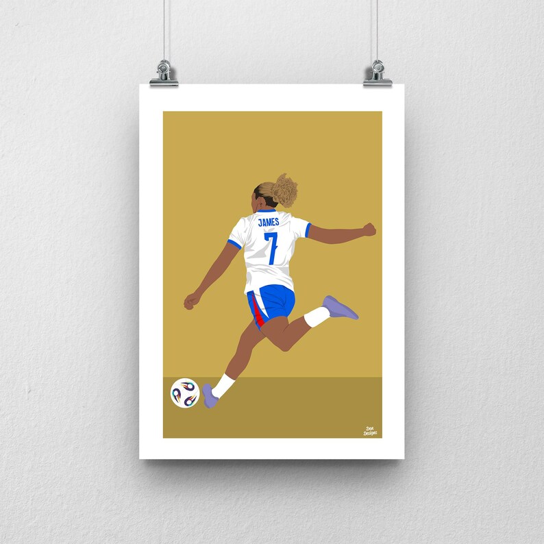 Lauren James England Lionesses Poster, Women’s Football Print, Euro ...
