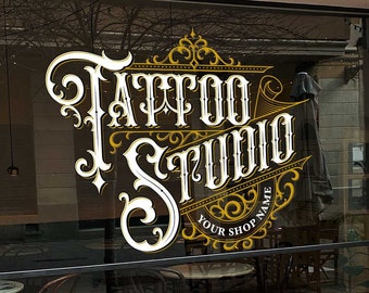 Tattoo Studio Storefront Decal, Tattoo Shop Custom Decal, Window ...