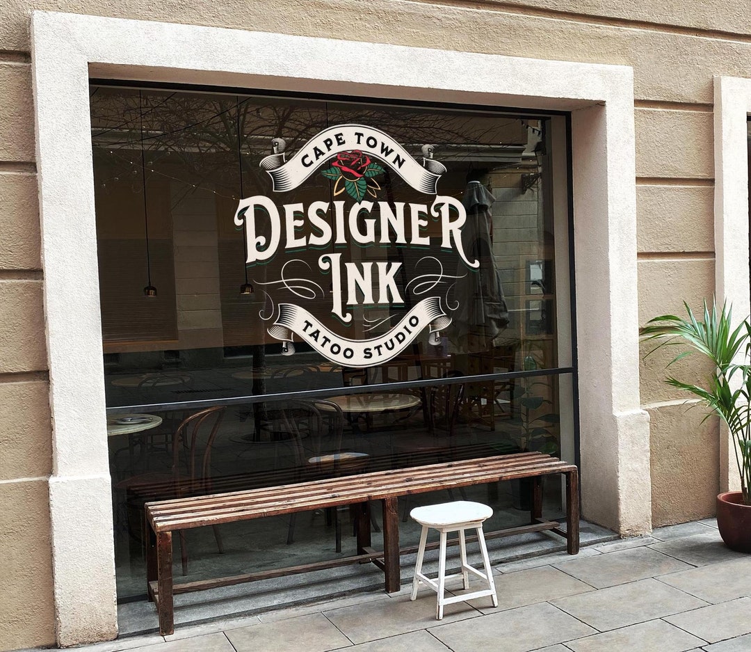 Tattoo Shop Custom Decal, Tattoo Studio Storefront Decal, Window ...