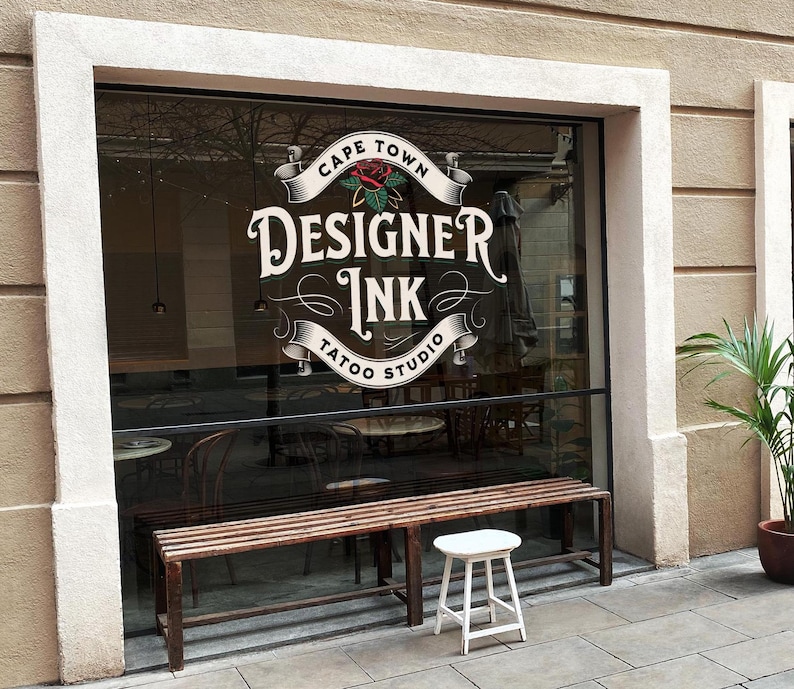 Tattoo Shop Custom Decal, Tattoo Studio Storefront Decal, Window ...