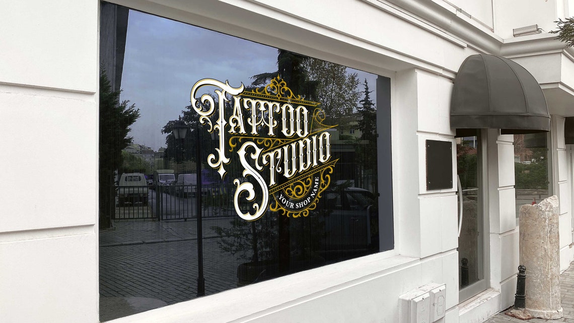 Tattoo Shop Custom Decal, Tattoo Studio Storefront Decal, Window ...
