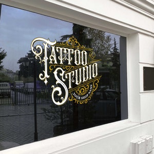Tattoo Shop Custom Decal, Tattoo Studio Storefront Decal, Window ...